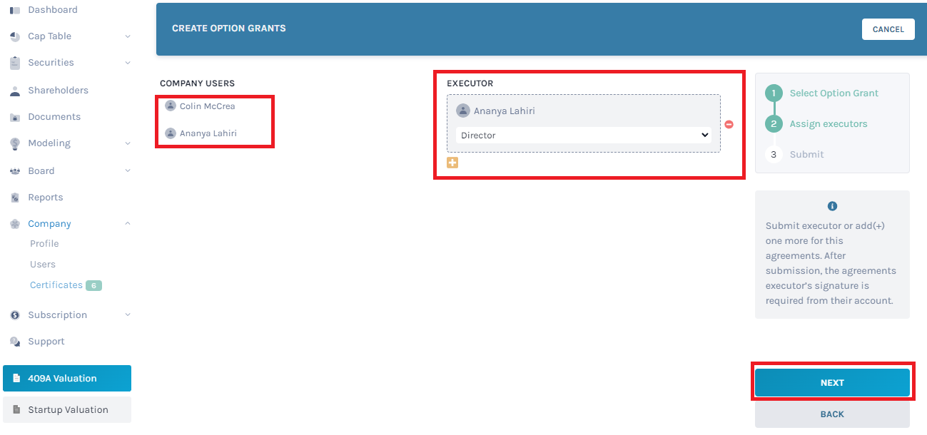 How to create option grants (agreement) and e-sign them? | Eqvista