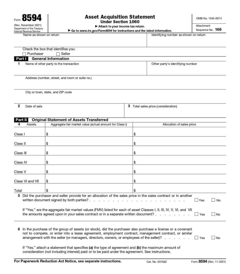 Form 8594 - Everything you need to know | Eqvista