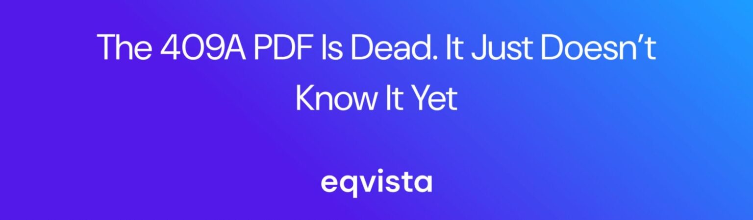 The 409A PDF Is Dead. It Just Doesn’t Know It Yet | Eqvista